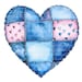 10 Blue Heart Clipart Bundle, PNG & JPG, Printable Patchwork ...