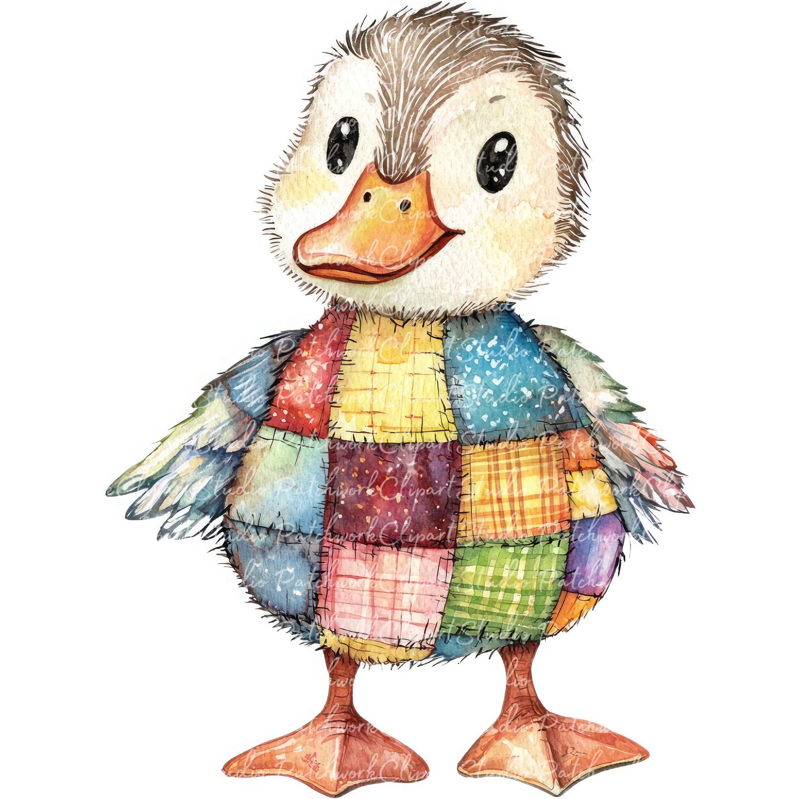 10 Ducks Clipart Bundle, PNG & JPG, Printable Patchwork Duck ...