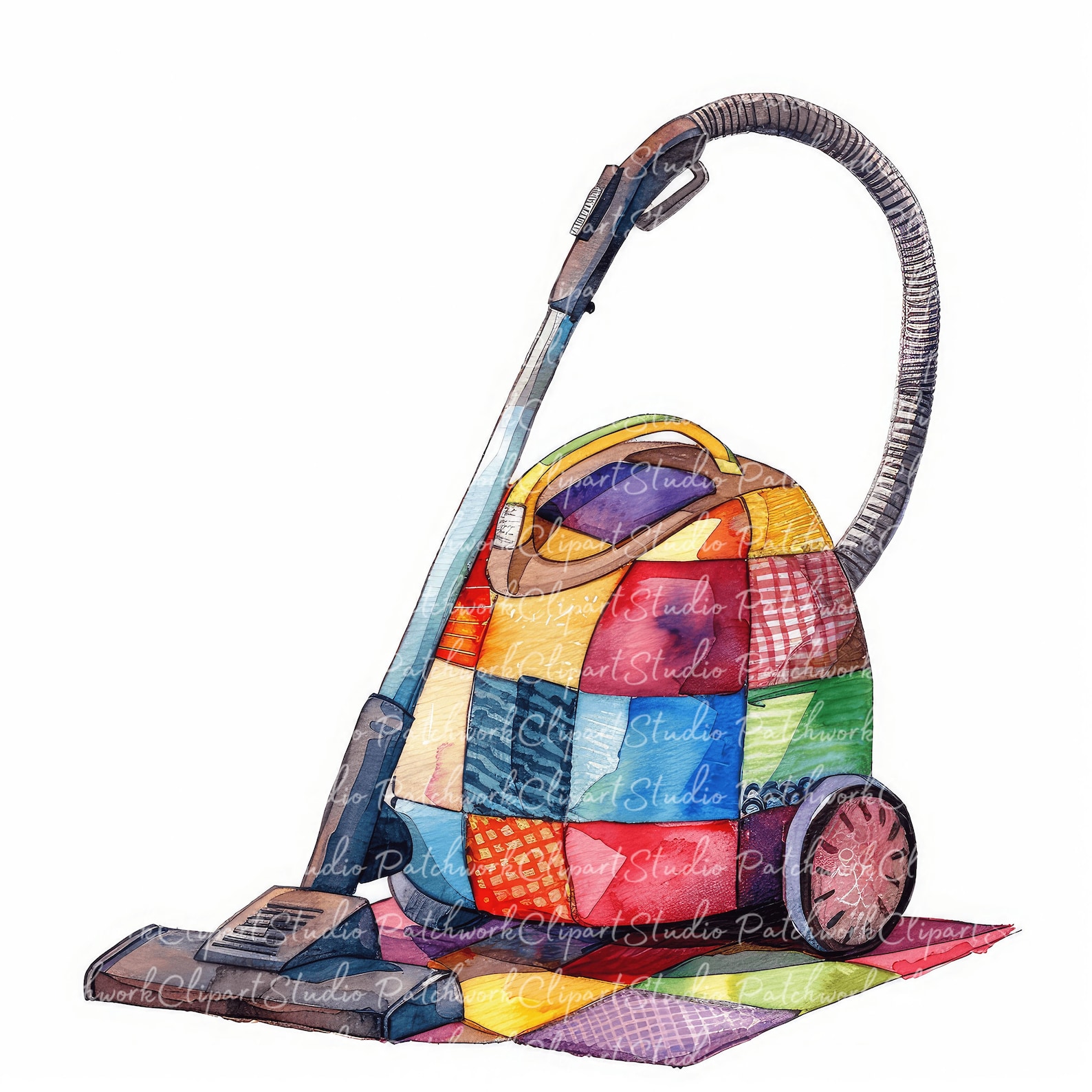 10 Vacuum Cleaner Clipart Bundle, PNG & JPG, Printable Patchwork ...