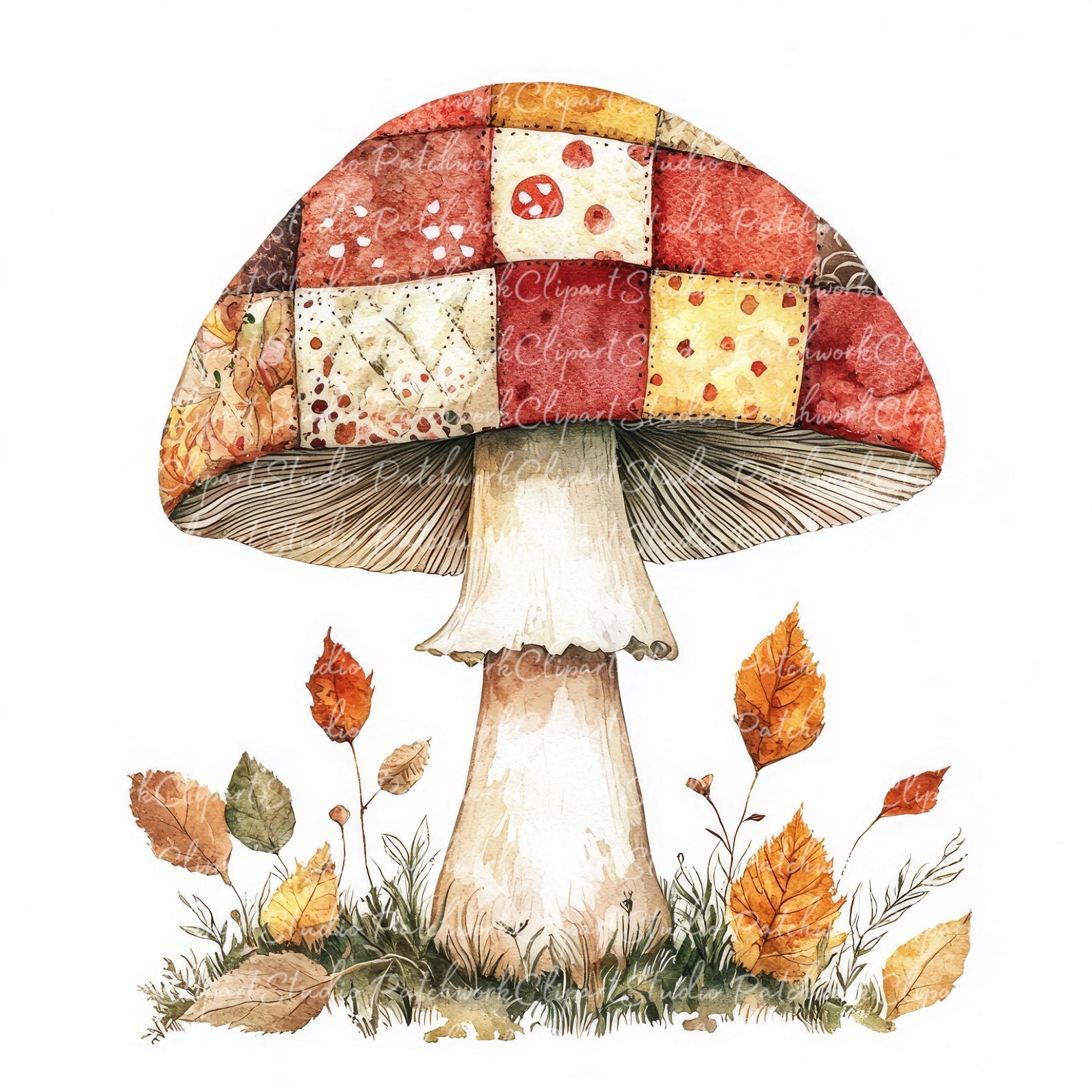 10 Autumn Mushroom Clipart Bundle, PNG & JPG, Fall Mushrooms Printable ...