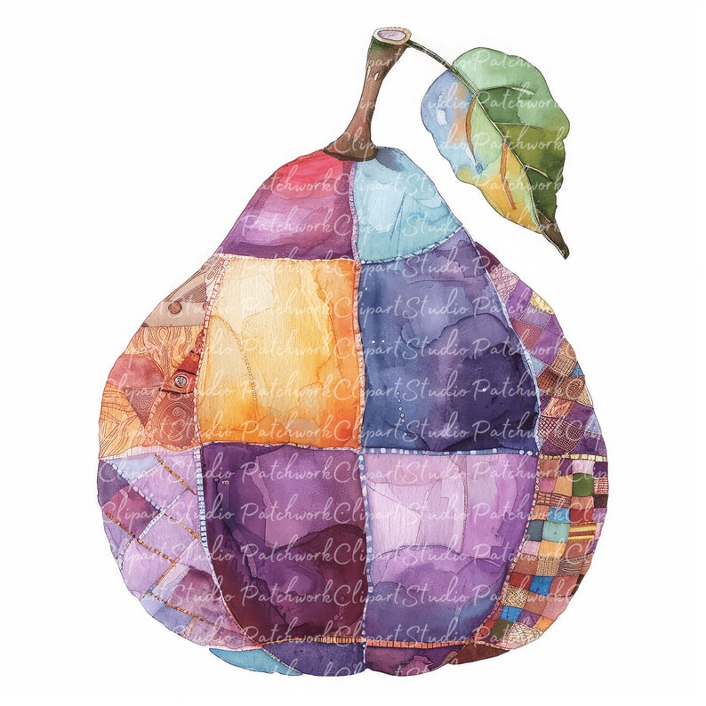 10 Figs Clipart Bundle, PNG & JPG, Printable Patchwork Fig ...