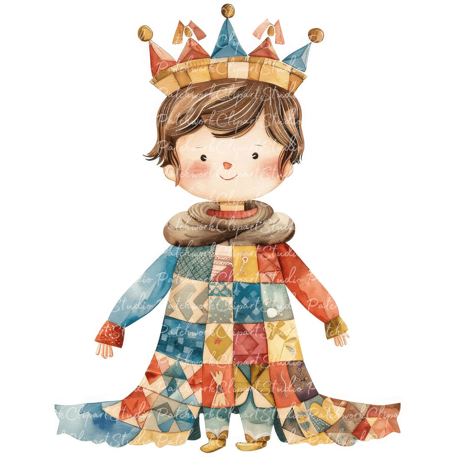 10 Prince Clipart Bundle, PNG & JPG, Printable Patchwork King ...