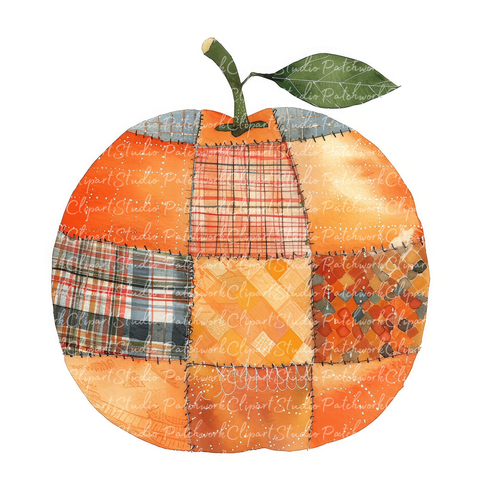 10 Oranges Clipart Bundle, PNG & JPG, Printable Patchwork Orange, Fruit ...