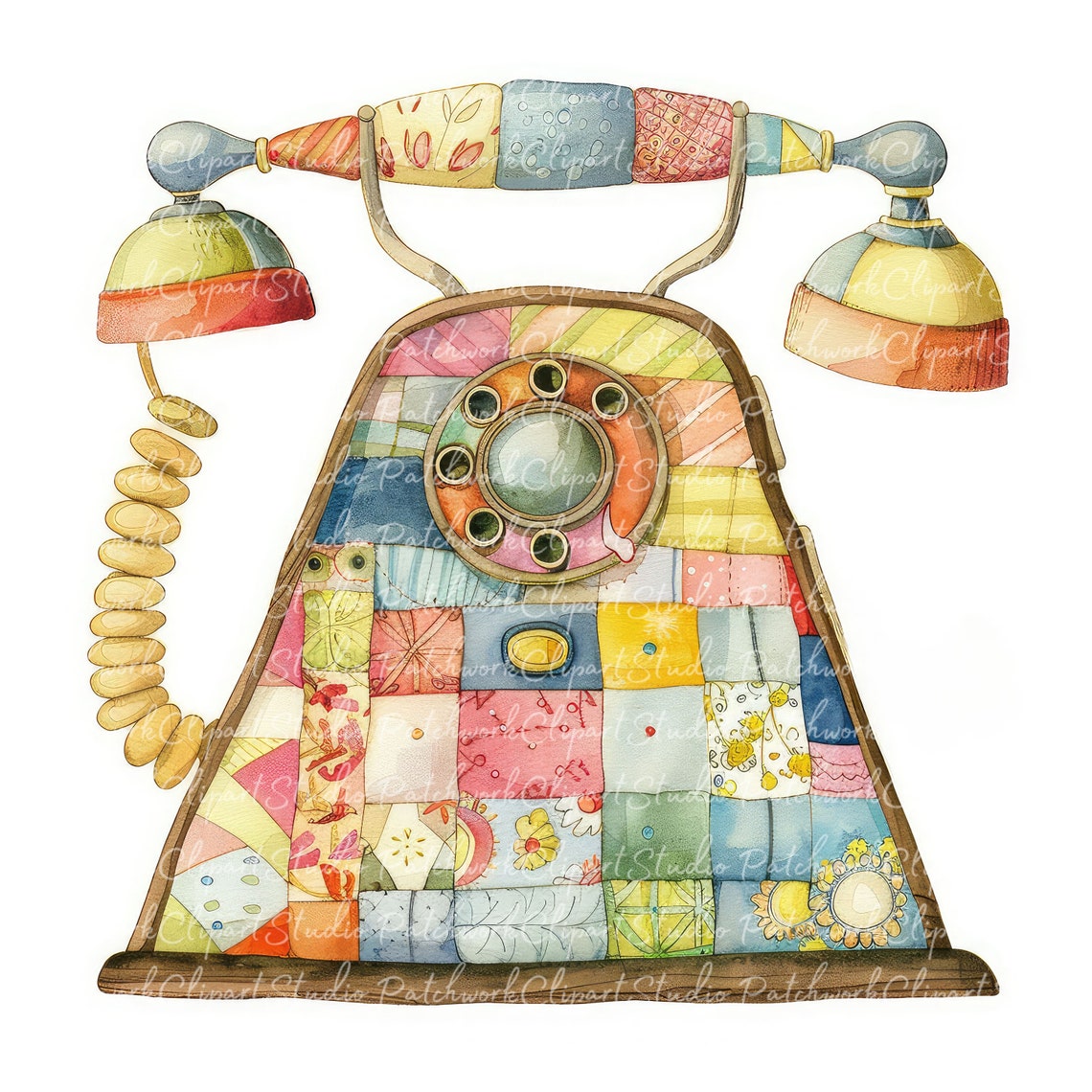 10 Vintage Telefon Clipart Bundle, PNG & JPG, bedruckbare Patchwork ...