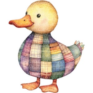 10 Ducks Clipart Bundle, PNG & JPG, Printable Patchwork Duck ...