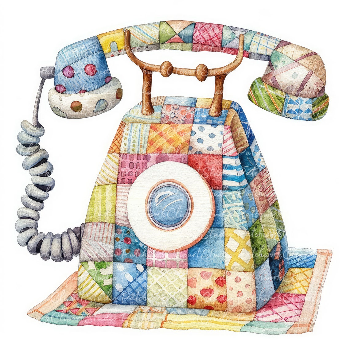 10 Vintage Telefon Clipart Bundle, PNG & JPG, bedruckbare Patchwork ...
