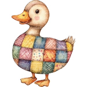 10 Ducks Clipart Bundle, PNG & JPG, Printable Patchwork Duck ...