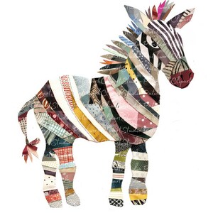 10 Zebras Clipart Bundle, PNG & JPG, Printable Patchwork Zebra ...