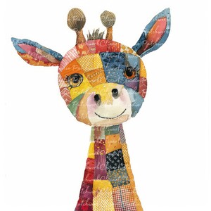 10 Giraffes Clipart Bundle, PNG & JPG, Printable Patchwork Giraffe, Illustrations, Digital ...