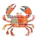 10 Crabs Clipart Bundle, PNG & JPG, Printable Patchwork Crab, Sea ...