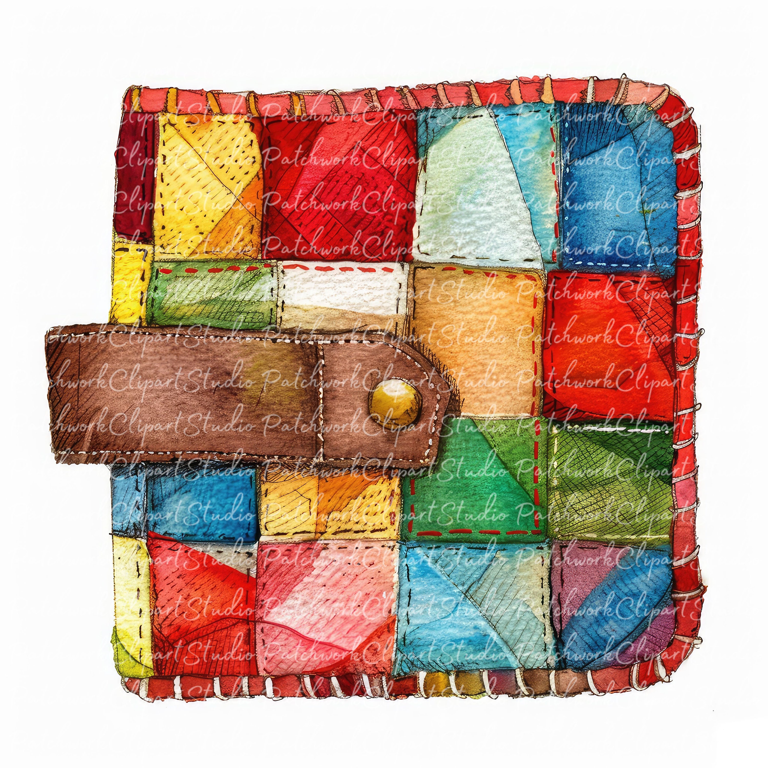 10 Wallets Clipart Bundle, PNG & JPG, Printable Patchwork Wallet ...