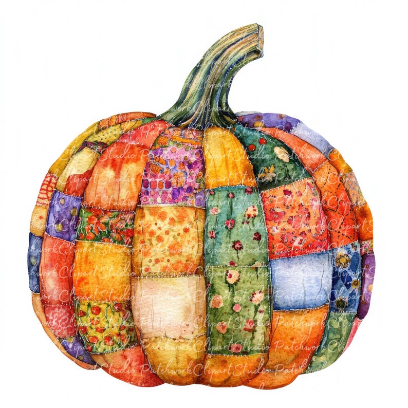 10 Squash Clipart Bundle, PNG & JPG, Printable Patchwork, Fall Harvest ...