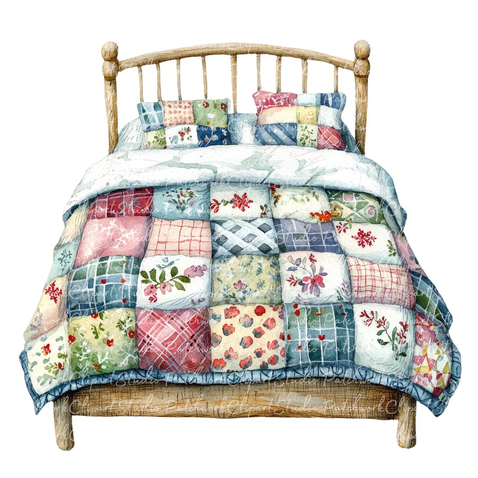 12 Quilted Winter Blanket Clipart Bundle, PNG & JPG, Printable ...