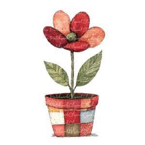 10 Various Flowers in Pot Clipart Bundle, PNG & JPG, Printable ...