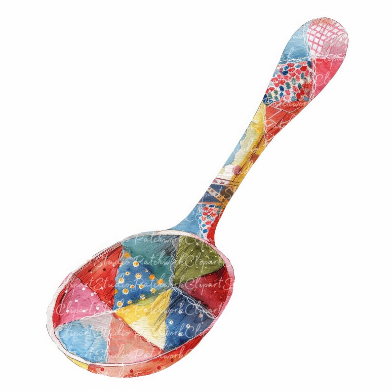 10 Ladles Clipart Bundle, PNG & JPG, Printable Patchwork Ladle ...