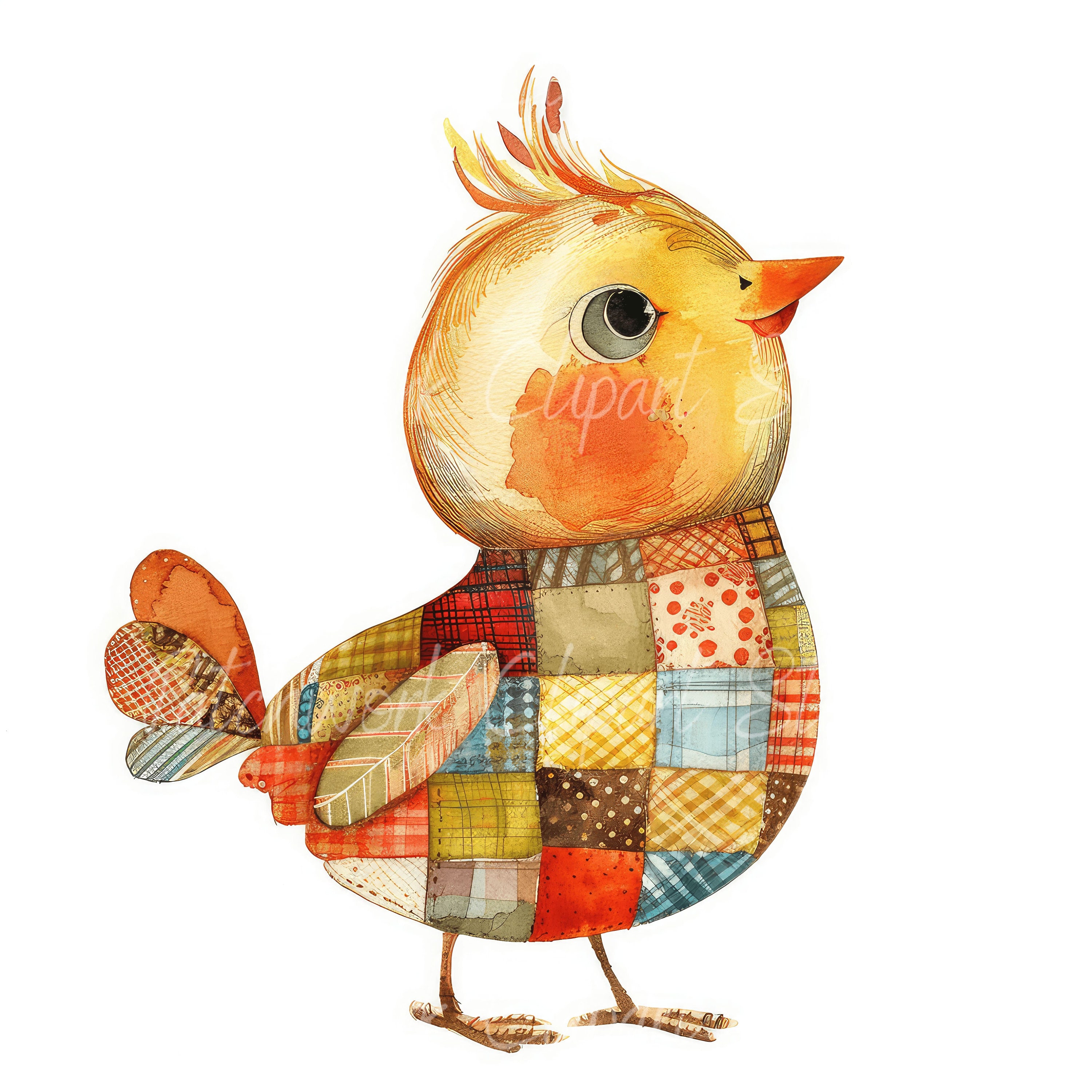 Chicks Clipart Bundle, Printable Chick, Cute Quilted Fabric ...