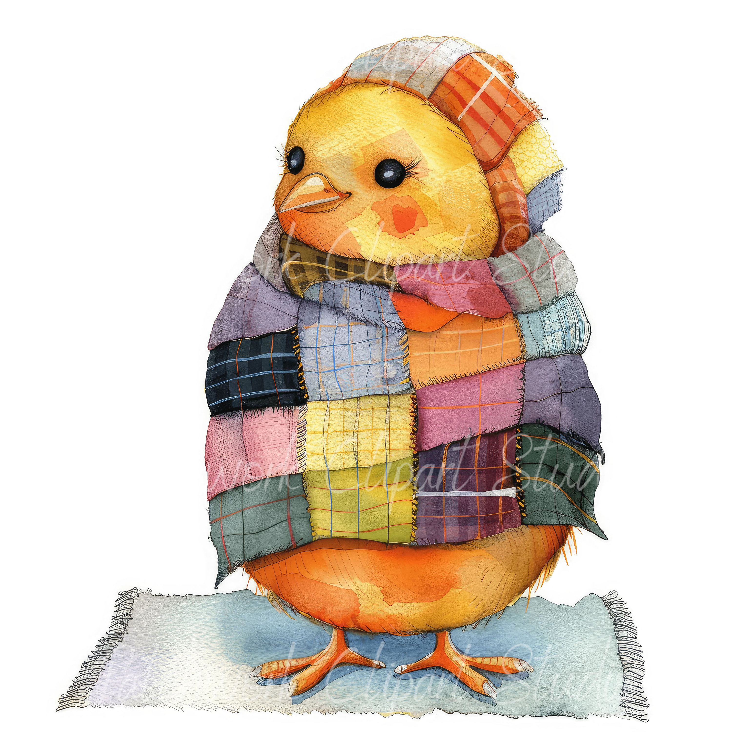 Chicks Clipart Bundle, Printable Chick, Cute Quilted Fabric ...