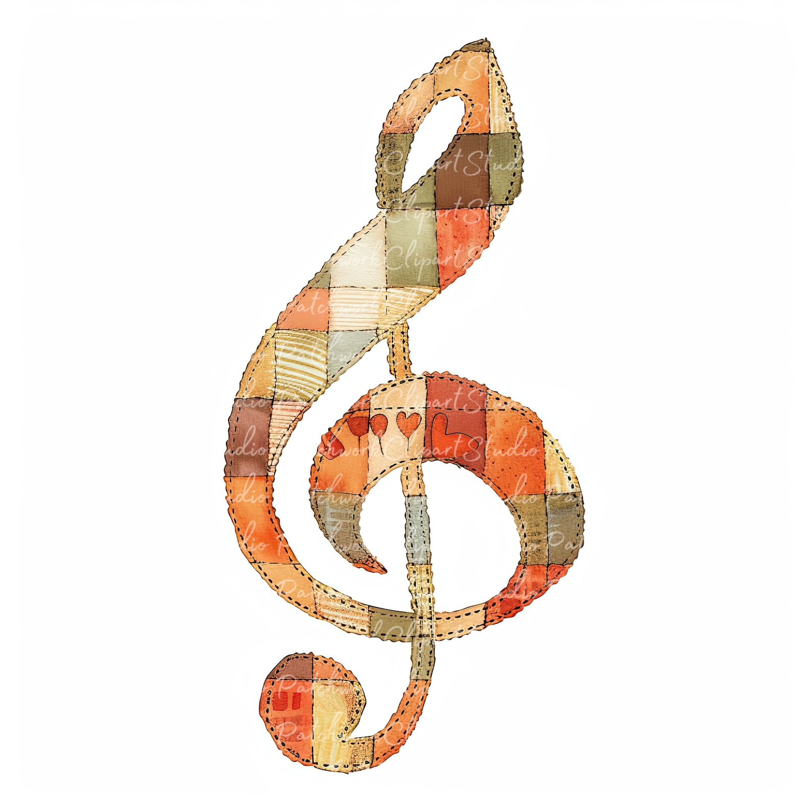 10 Musical Notes Clipart Bundle, PNG & JPG, Printable Patchwork ...