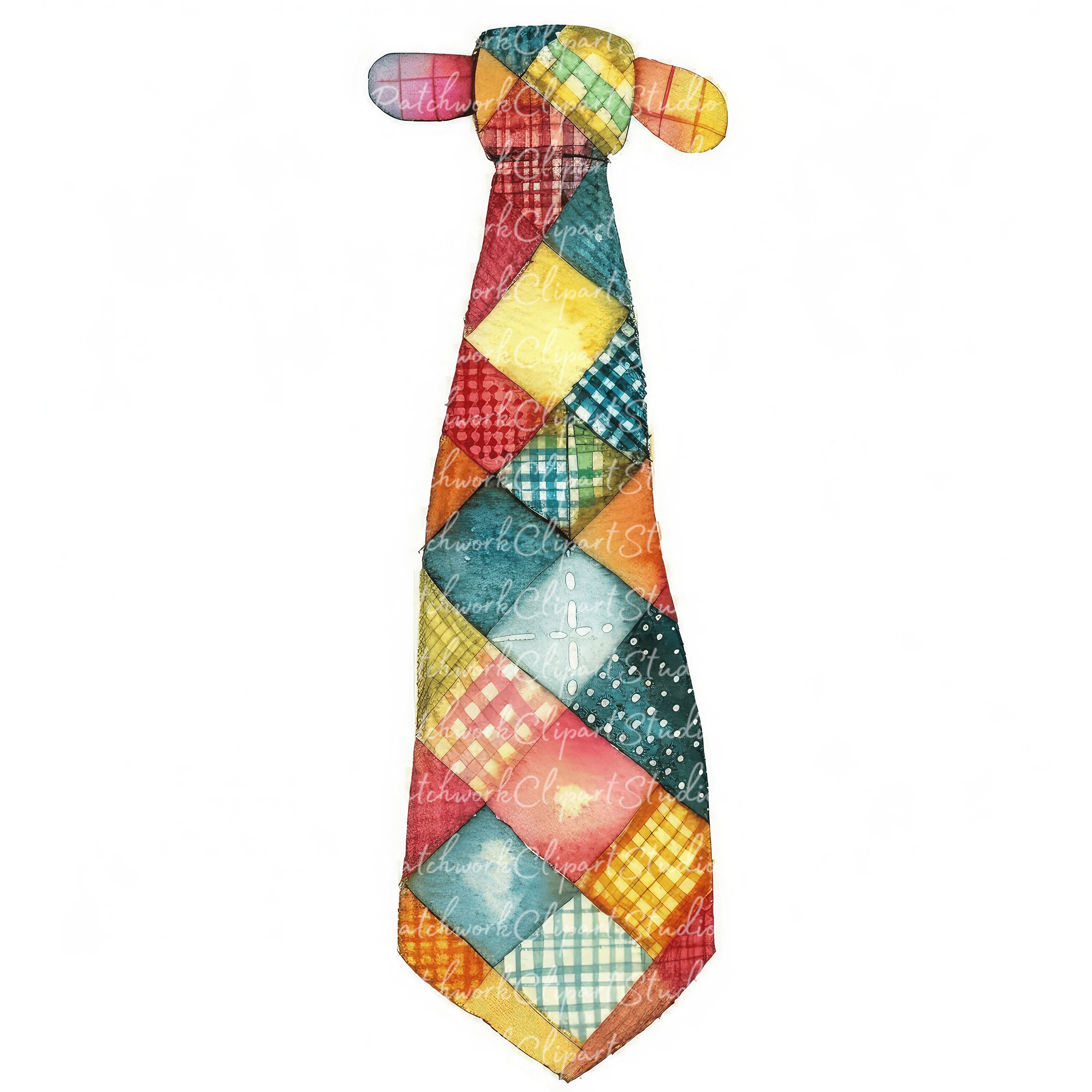 10 Ties Clipart Bundle, PNG & JPG, Printable Patchwork Tie ...
