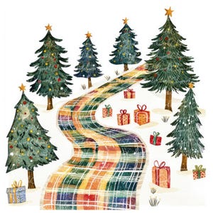 10 Christmas Winter Road Clipart Bundle, PNG & JPG, Printable Patchwork ...
