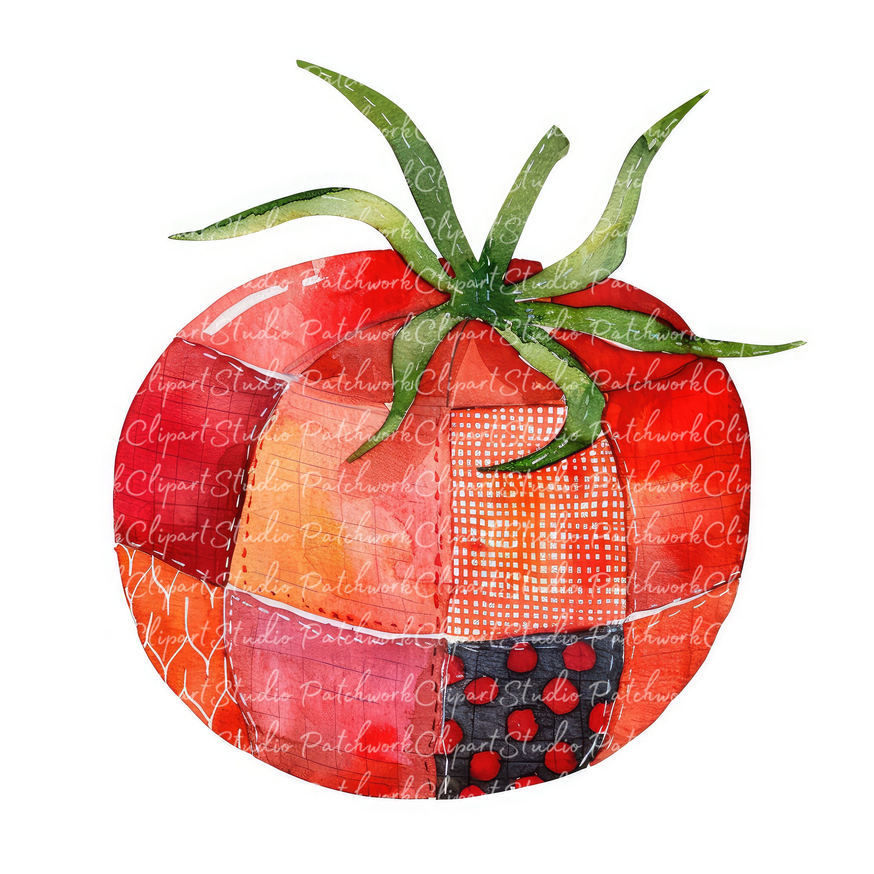 10 Tomato Clipart Bundle, PNG & JPG, Printable Patchwork Tomatoes ...