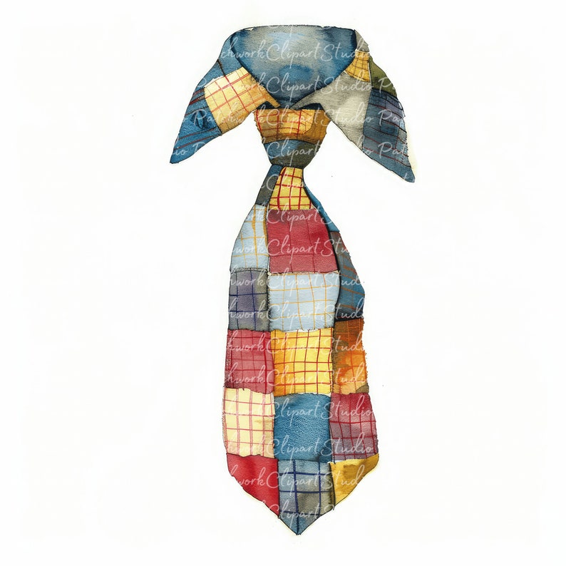 10 Ties Clipart Bundle, PNG & JPG, Printable Patchwork Tie ...