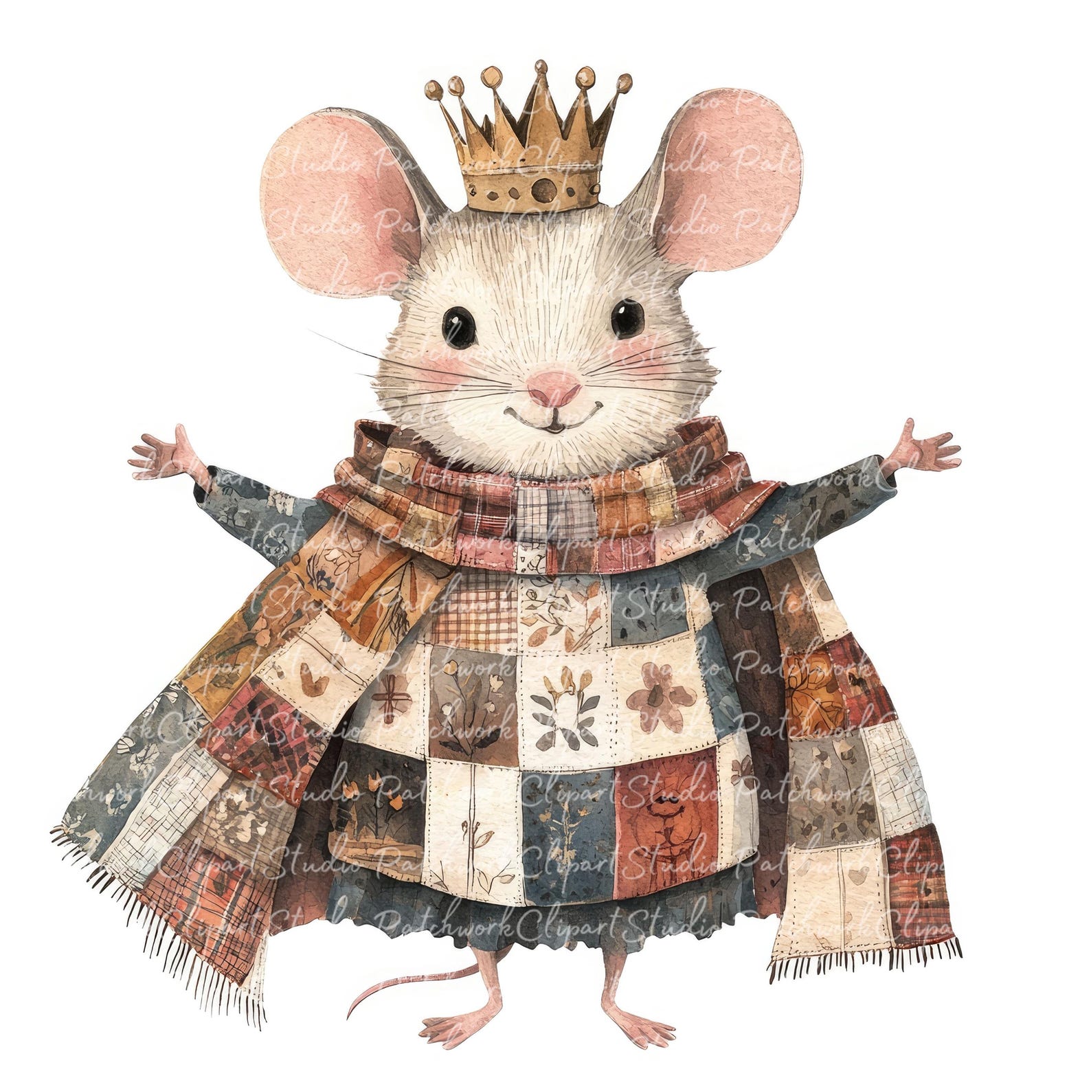 8 Mouse King Clipart Bundle, PNG & JPG, Printable Patchwork ...