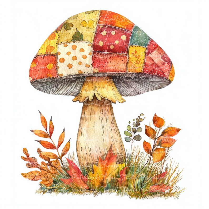 10 Autumn Mushroom Clipart Bundle, PNG & JPG, Fall Mushrooms Printable ...