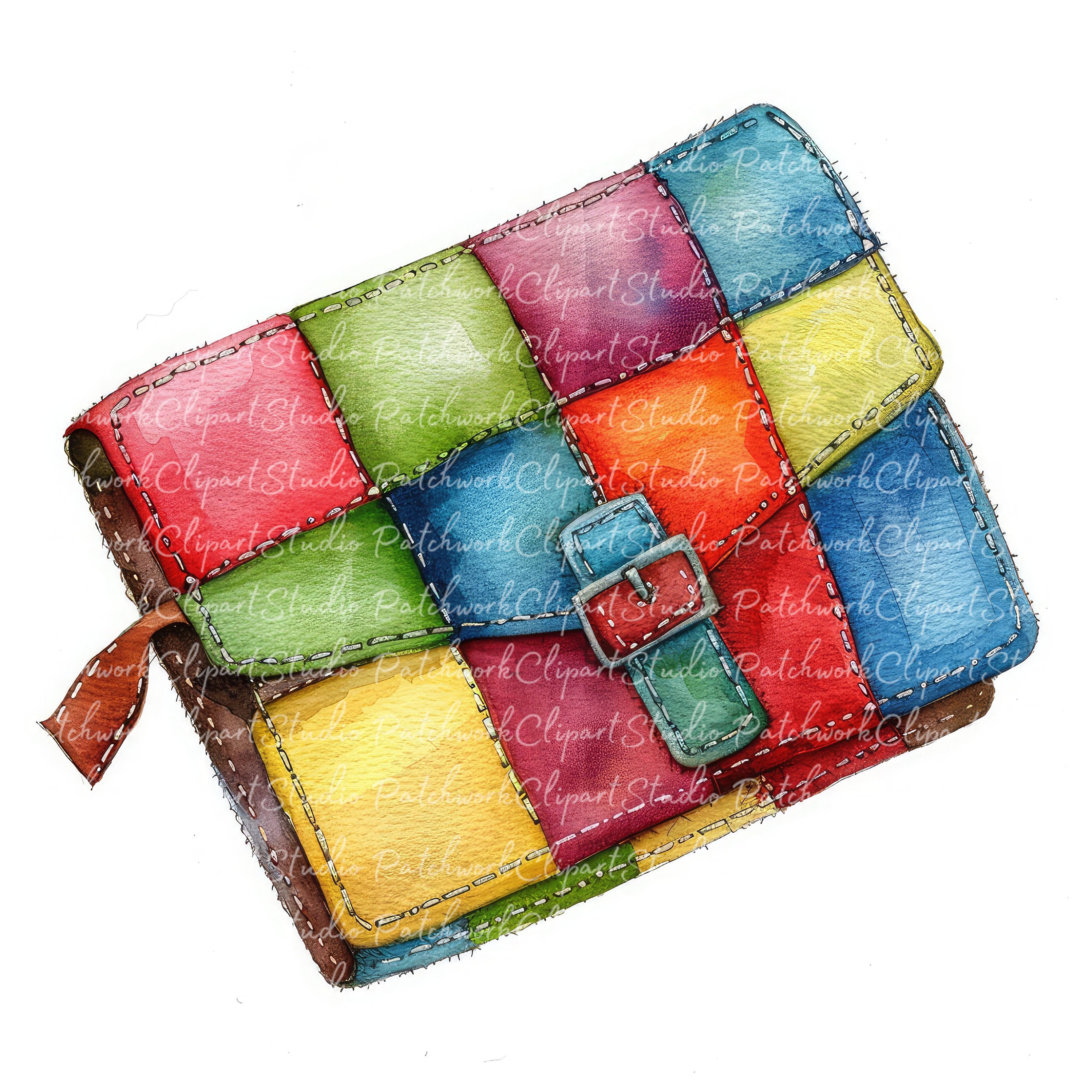 10 Wallets Clipart Bundle, PNG & JPG, Printable Patchwork Wallet ...