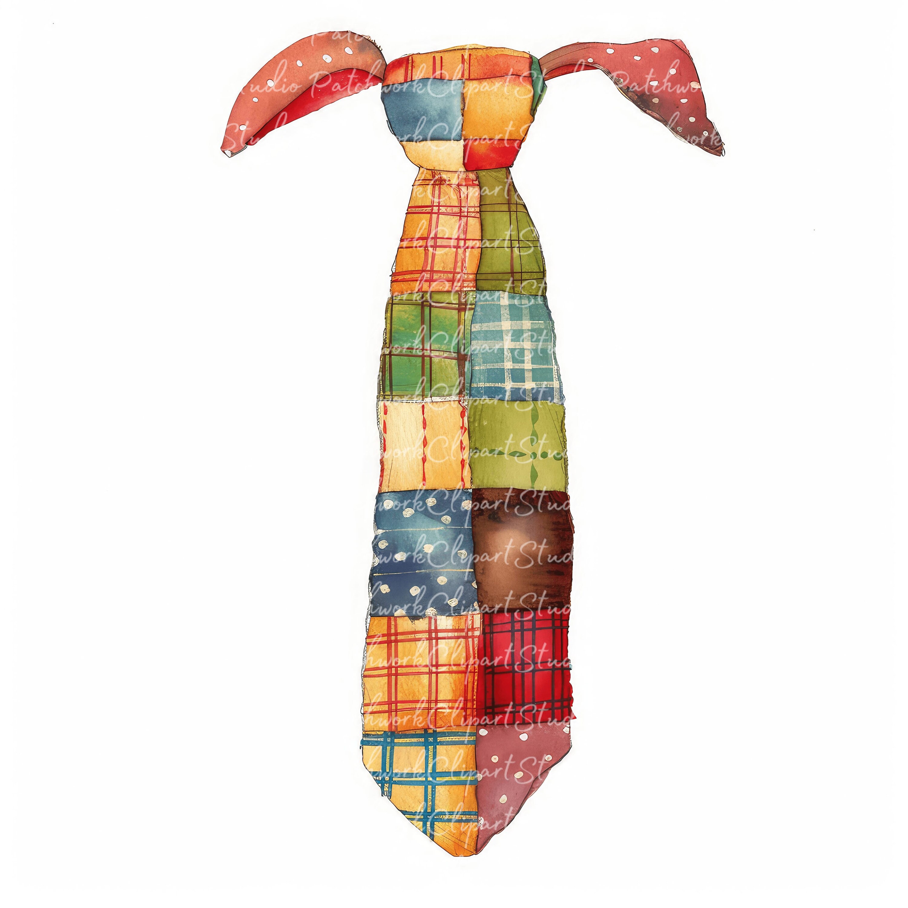 10 Ties Clipart Bundle, PNG & JPG, Printable Patchwork Tie ...