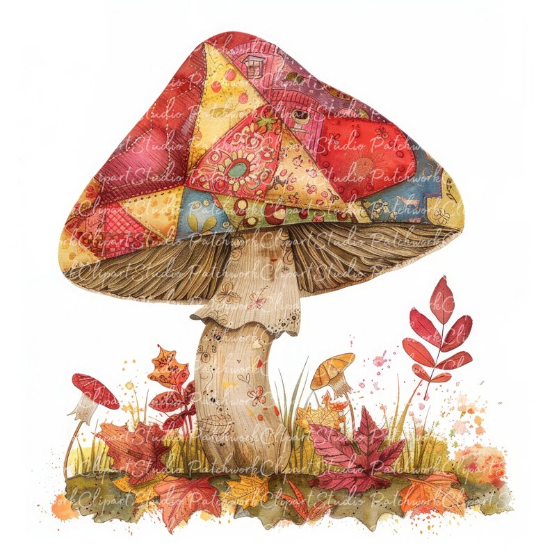 10 Autumn Mushroom Clipart Bundle, PNG & JPG, Fall Mushrooms Printable ...