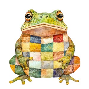 10 Toad Clipart Bundle, PNG & JPG, Printable Patchwork Toad ...