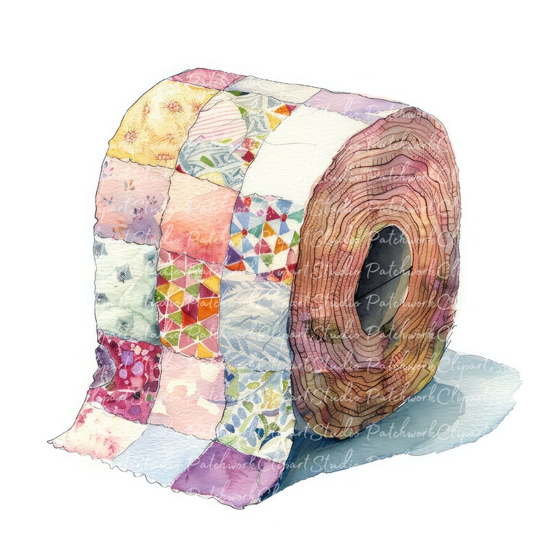 10 Toilet Paper Clipart Bundle, PNG & JPG, Printable Patchwork ...