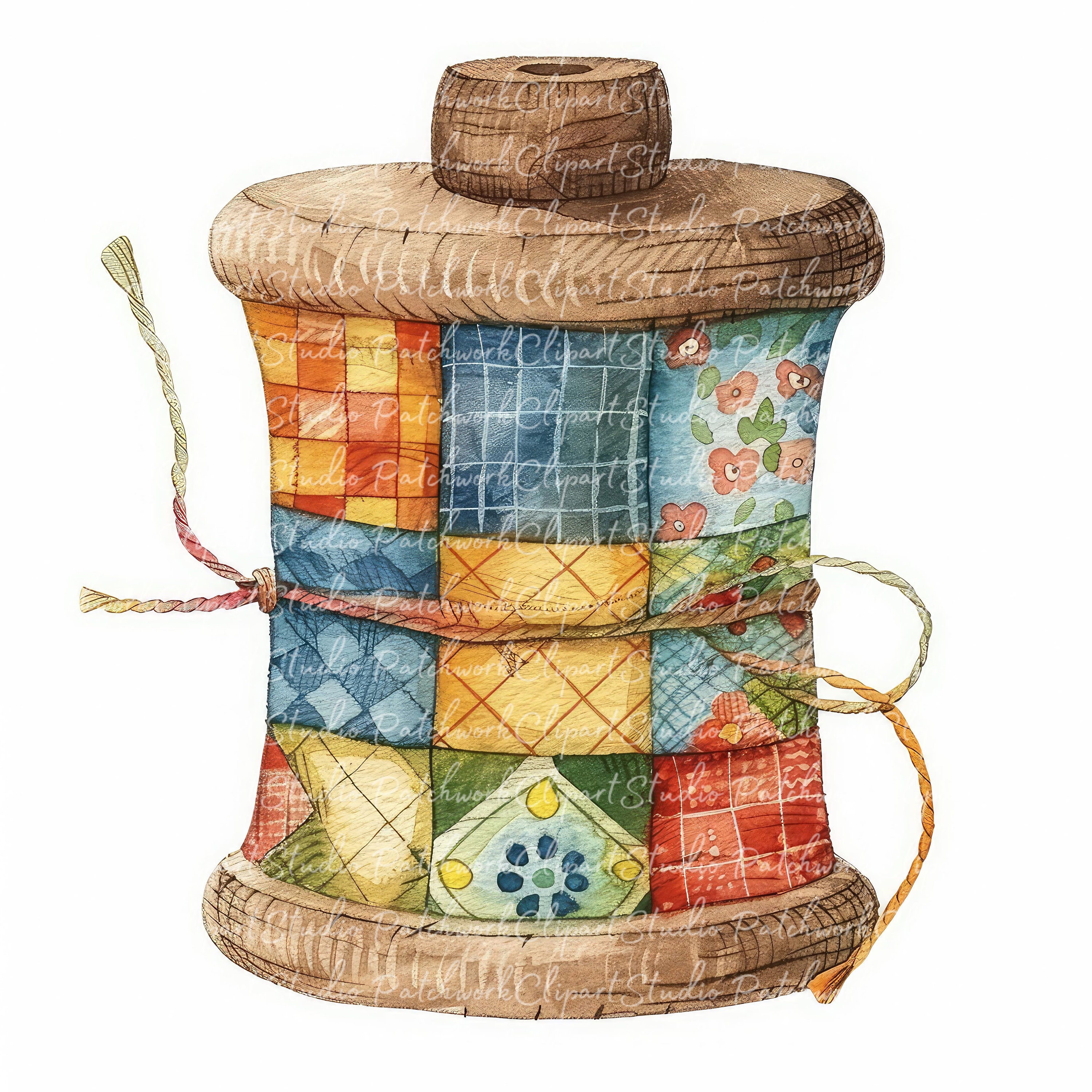 10 Spool of Thread Clipart Bundle, PNG & JPG, Printable Patchwork ...