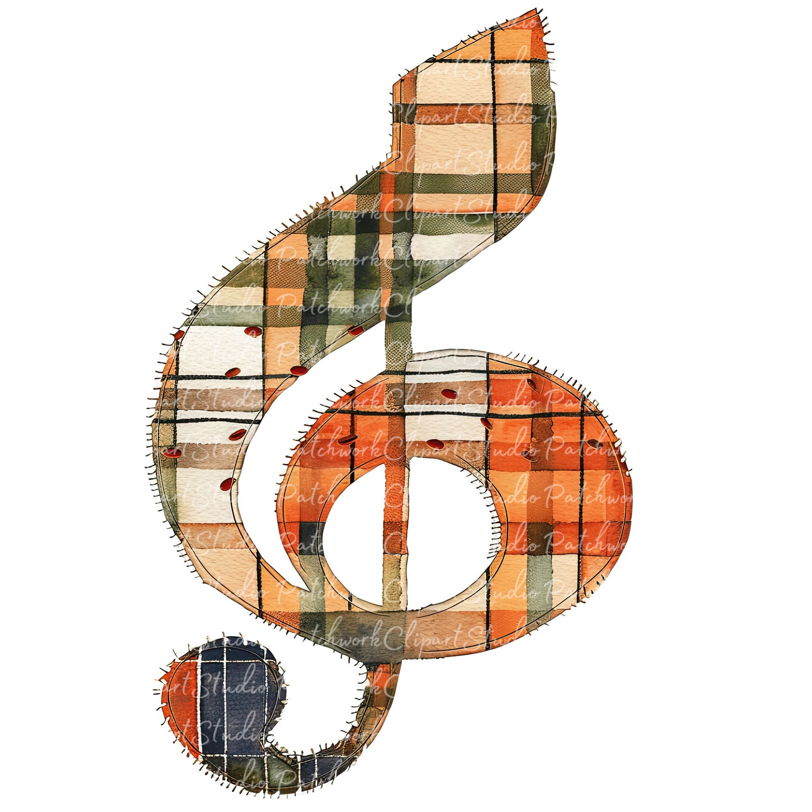 10 Musical Notes Clipart Bundle, PNG & JPG, Printable Patchwork ...