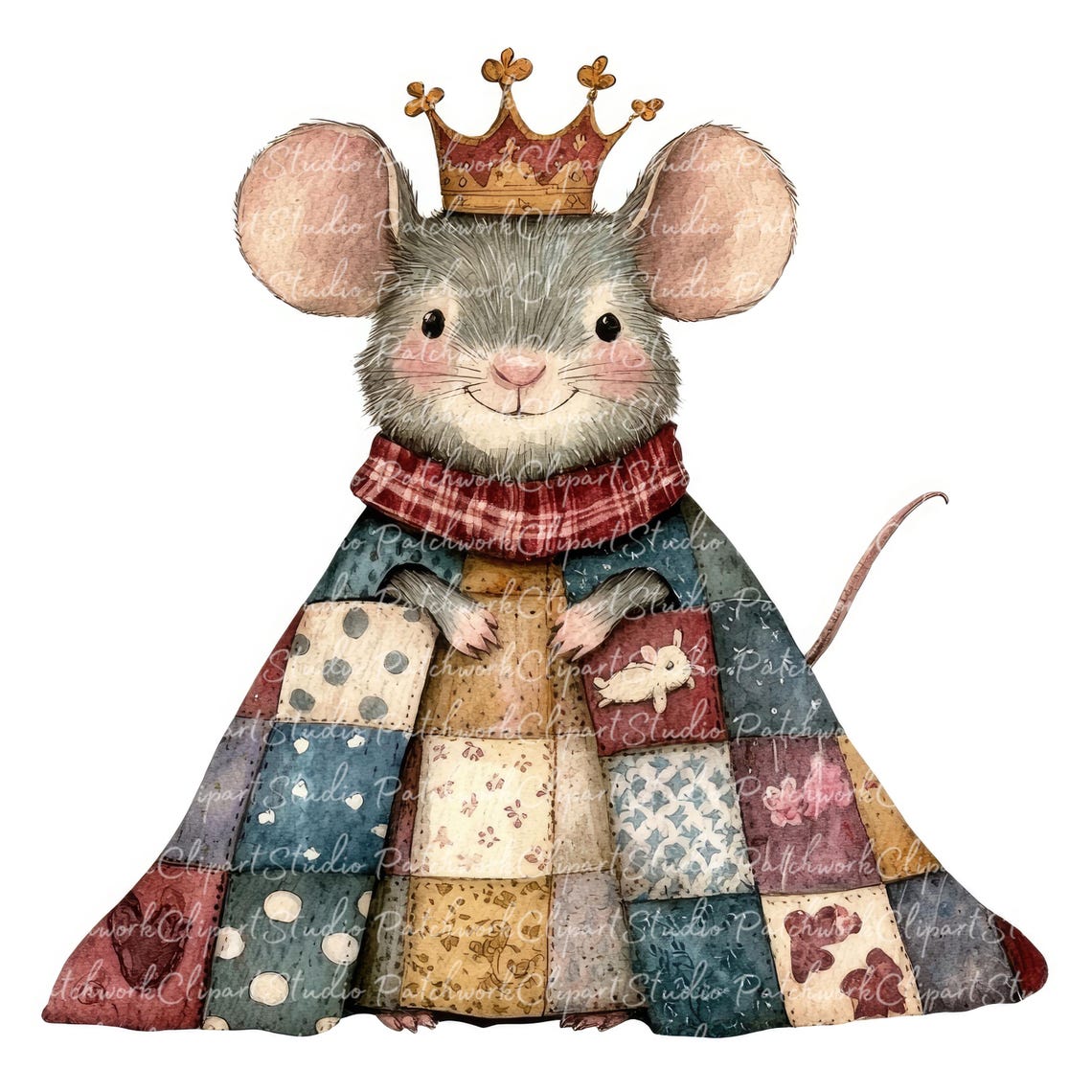 8 Mouse King Clipart Bundle, PNG & JPG, Printable Patchwork ...