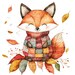 10 Autumn Fox Clipart Bundle, PNG & JPG, Printable Patchwork, Fox in ...