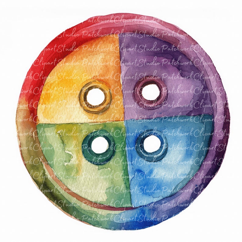 10 Buttons Clipart Bundle, PNG & JPG, Printable Patchwork Button ...