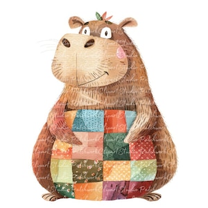 10 Capybaras Clipart Bundle, PNG & JPG, Printable Patchwork Capybara ...