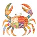10 Crabs Clipart Bundle, PNG & JPG, Printable Patchwork Crab, Sea ...