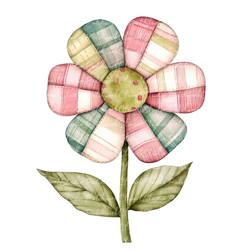 10 Spring Flower Clipart Bundle, PNG & JPG, Printable Patchwork ...