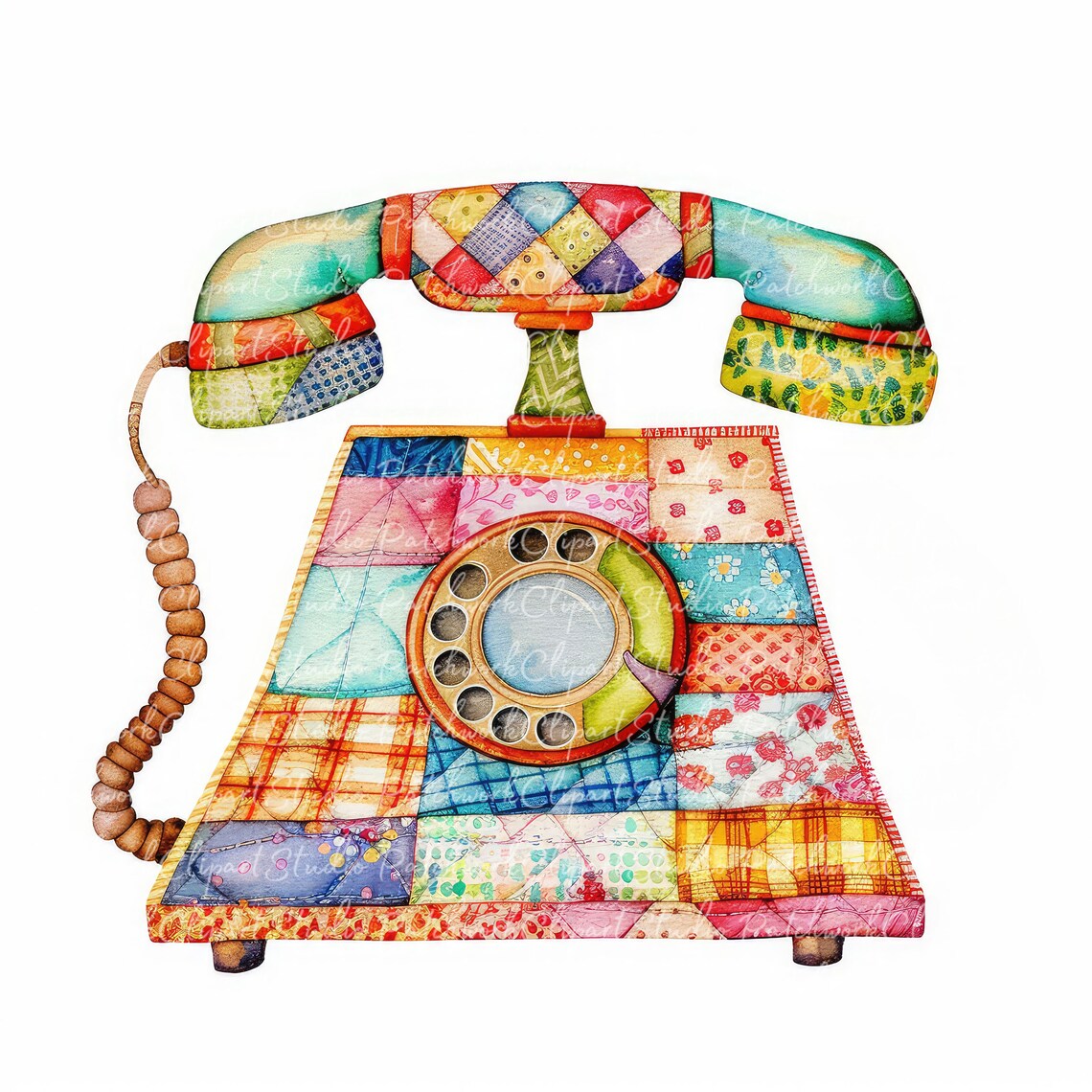 10 Vintage Telefon Clipart Bundle, PNG & JPG, bedruckbare Patchwork ...
