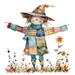 10 Scarecrows Clipart Bundle, PNG & JPG, Printable Patchwork Scarecrow ...