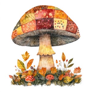 10 Autumn Mushroom Clipart Bundle, PNG & JPG, Fall Mushrooms Printable ...