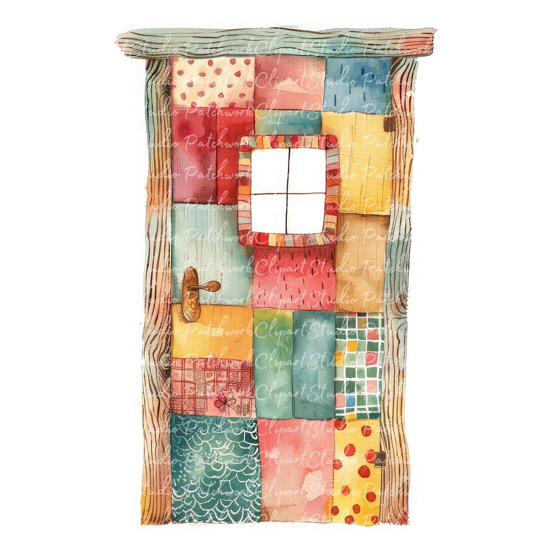 10 Doors Clipart Bundle, PNG & JPG, Printable Patchwork Door ...