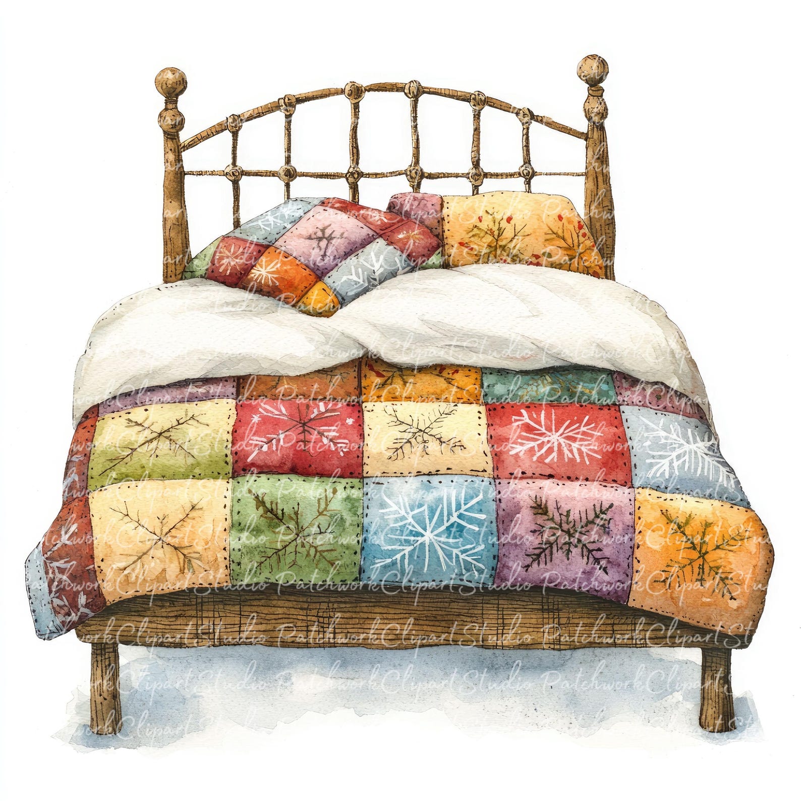 12 Quilted Winter Blanket Clipart Bundle, PNG & JPG, Printable ...