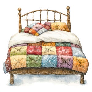 12 Quilted Winter Blanket Clipart Bundle, PNG & JPG, Printable ...