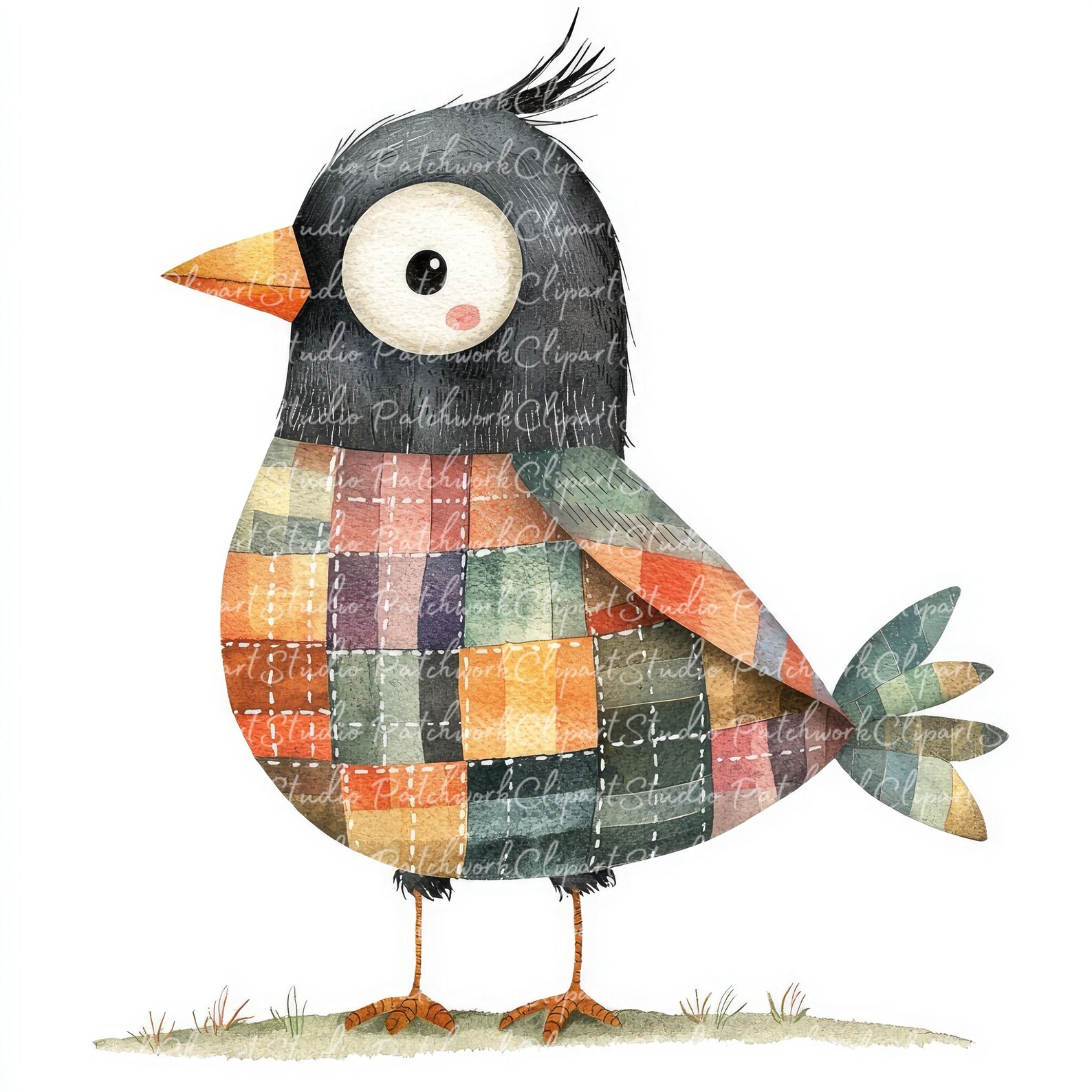 10 Crow Clipart Bundle, PNG & JPG, Printable Patchwork, Black Bird ...