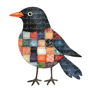 10 Crow Clipart Bundle, PNG & JPG, Printable Patchwork, Black Bird ...