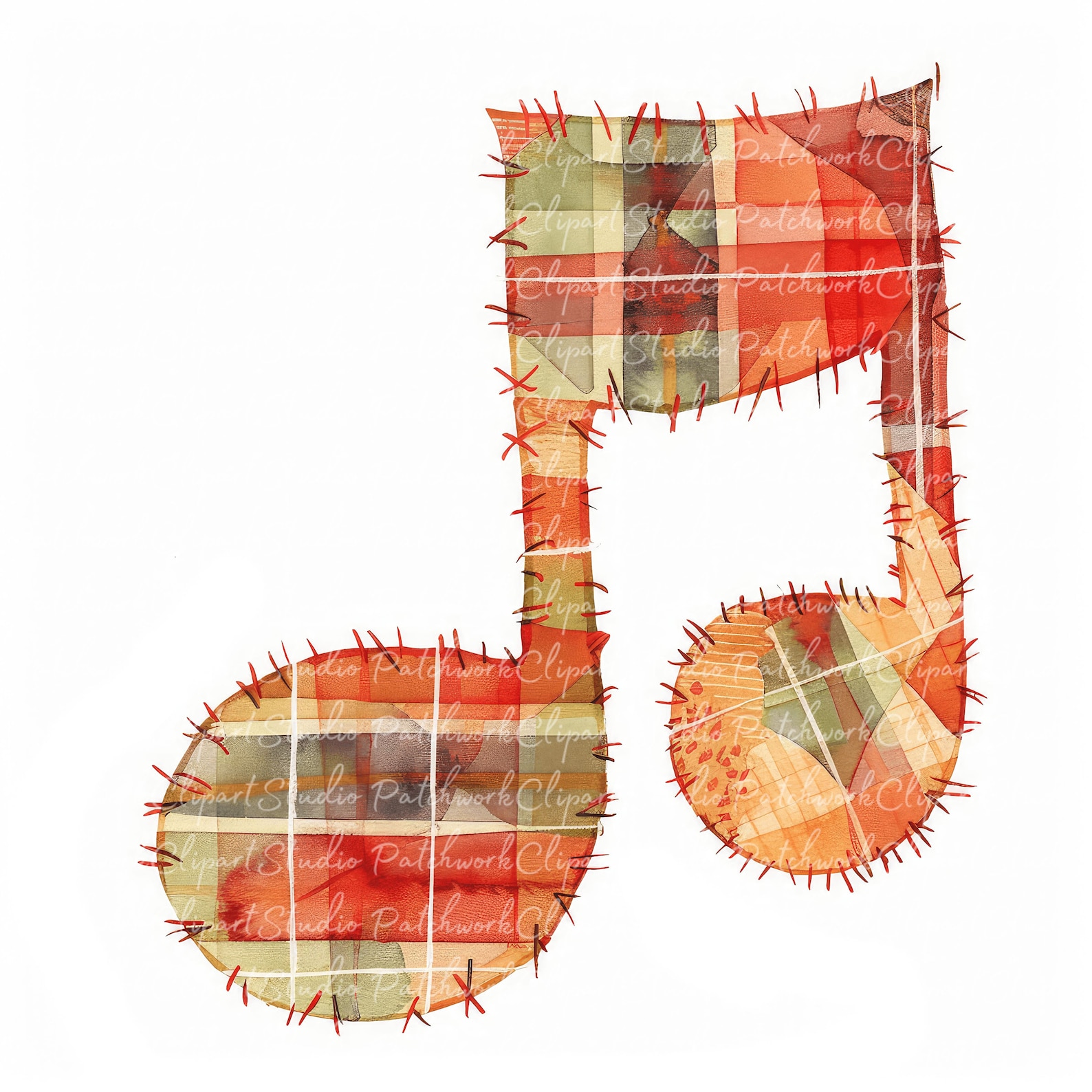 10 Musical Notes Clipart Bundle, PNG & JPG, Printable Patchwork ...